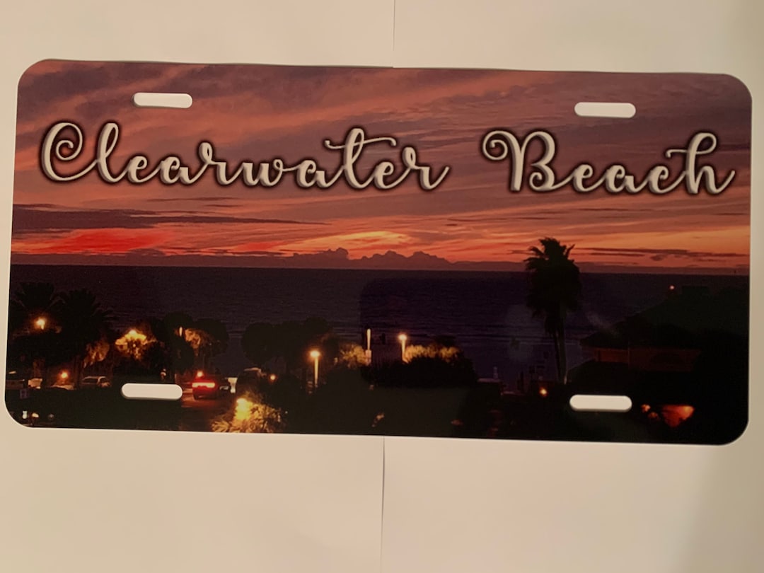 Clearwater Beach Sunset Premium License Plate Made in the USA - Etsy