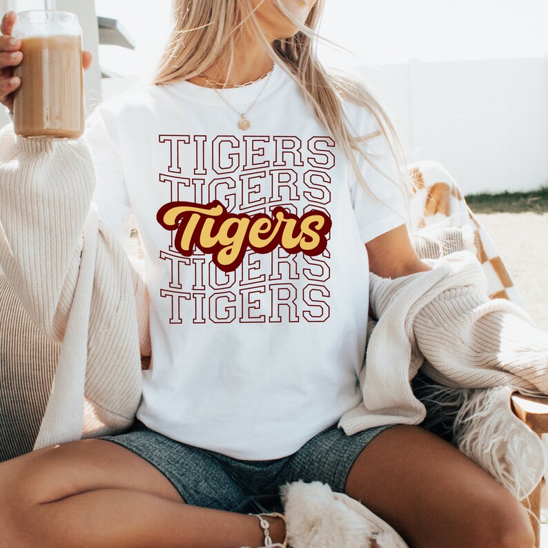 Tigers Spirit Shirt, Maroon and Gold Tigers Shirt, Comfort Colors Tiger ...