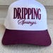 Dripping Springs Hat, Maroon and White Hat, 3D Embroidered Dripping ...