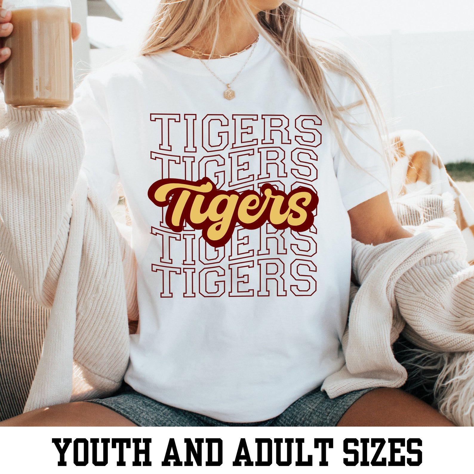 Tigers Spirit Shirt, Maroon and Gold Tigers Shirt, Comfort Colors Tiger ...