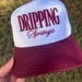 Dripping Springs Hat, Maroon and White Hat, 3D Embroidered Dripping ...