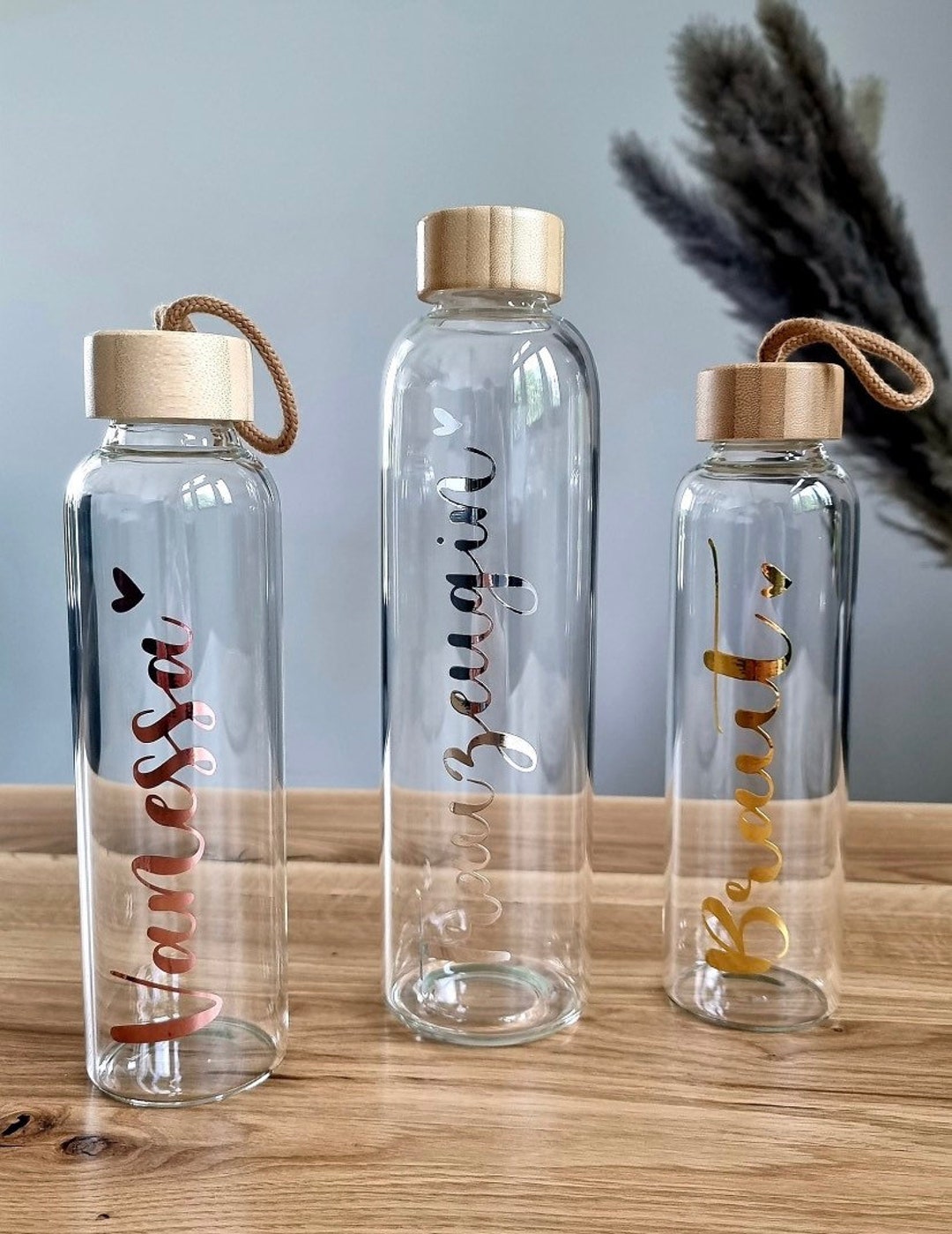 Drinking Bottle Personalized Glass Bottle Water Bottle - Etsy