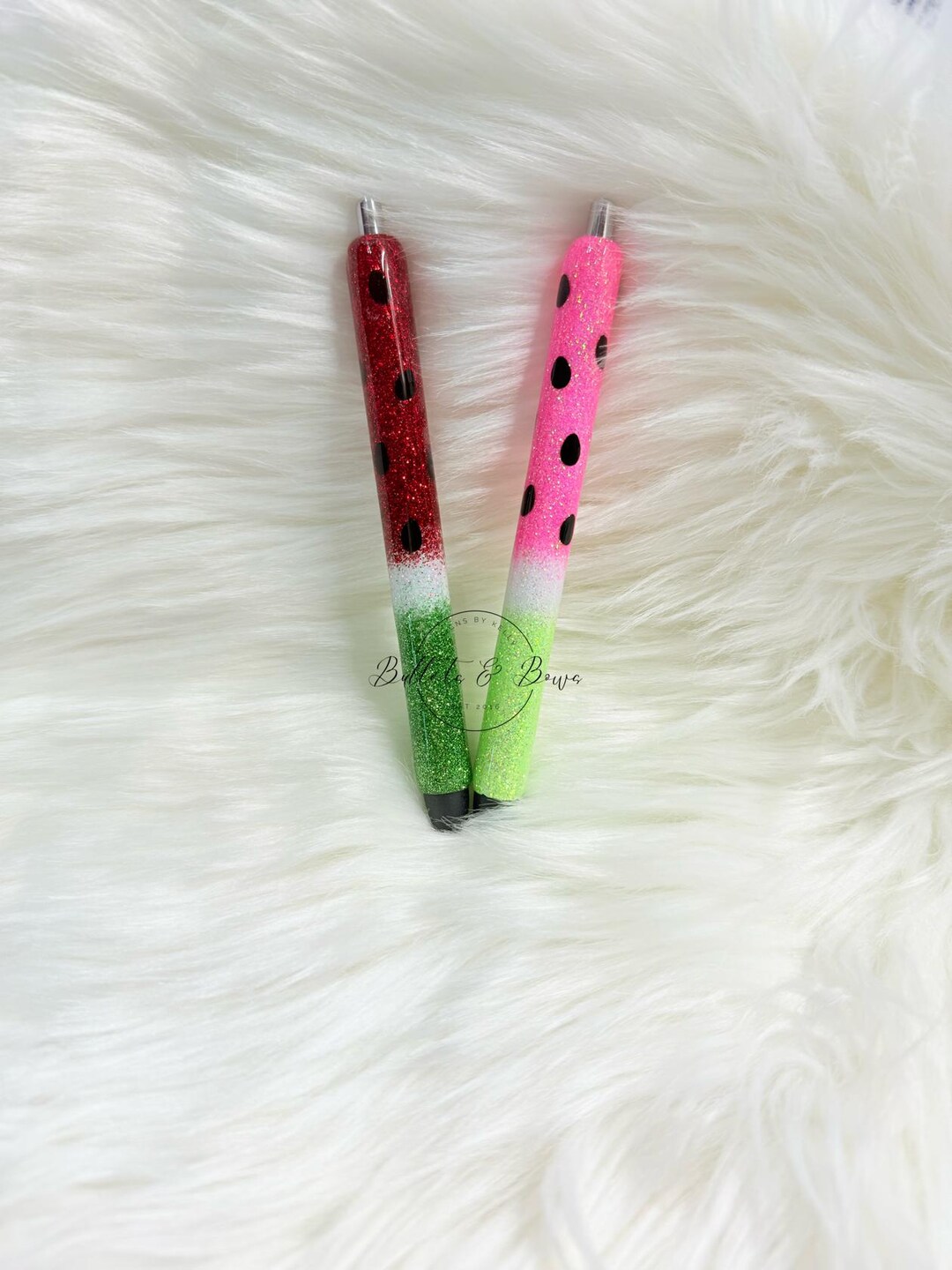 Custom Epoxy WATERMELON Glitter Gel Pen | Inkjoy Gel Pens | Refillable ...