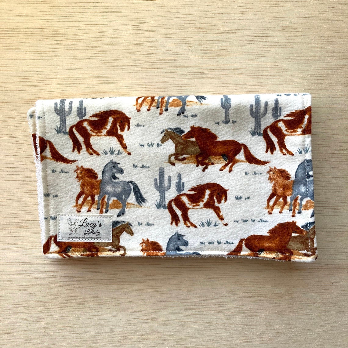 Burp Cloth - WILD MUSTANGS | Handmade | Western Theme | Baby Shower ...