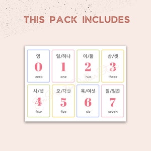 Korean Alphabet | Hangul | Printable | Korean Flash Cards | Number ...