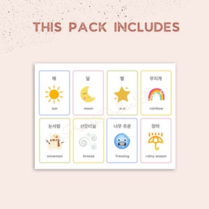 Korean Alphabet | Hangul | Printable | Korean Flash Cards | Seasons and ...