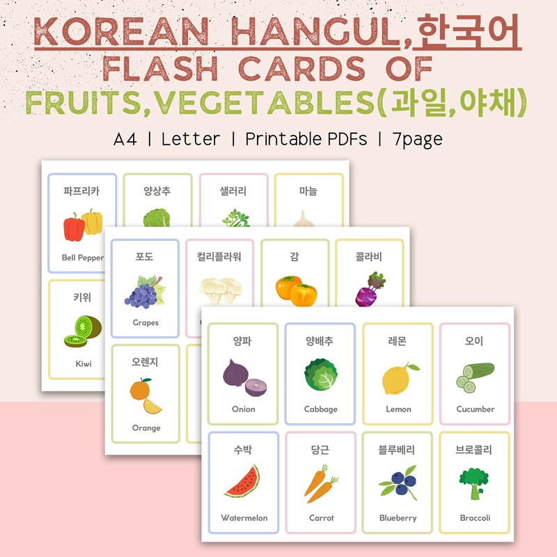 Korean Flashcards - Etsy