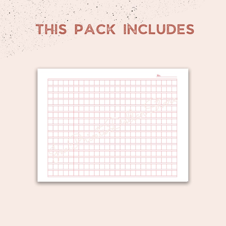 Korean Style Note | Printable | 원고지 | Wongoji | Squared Manuscript ...