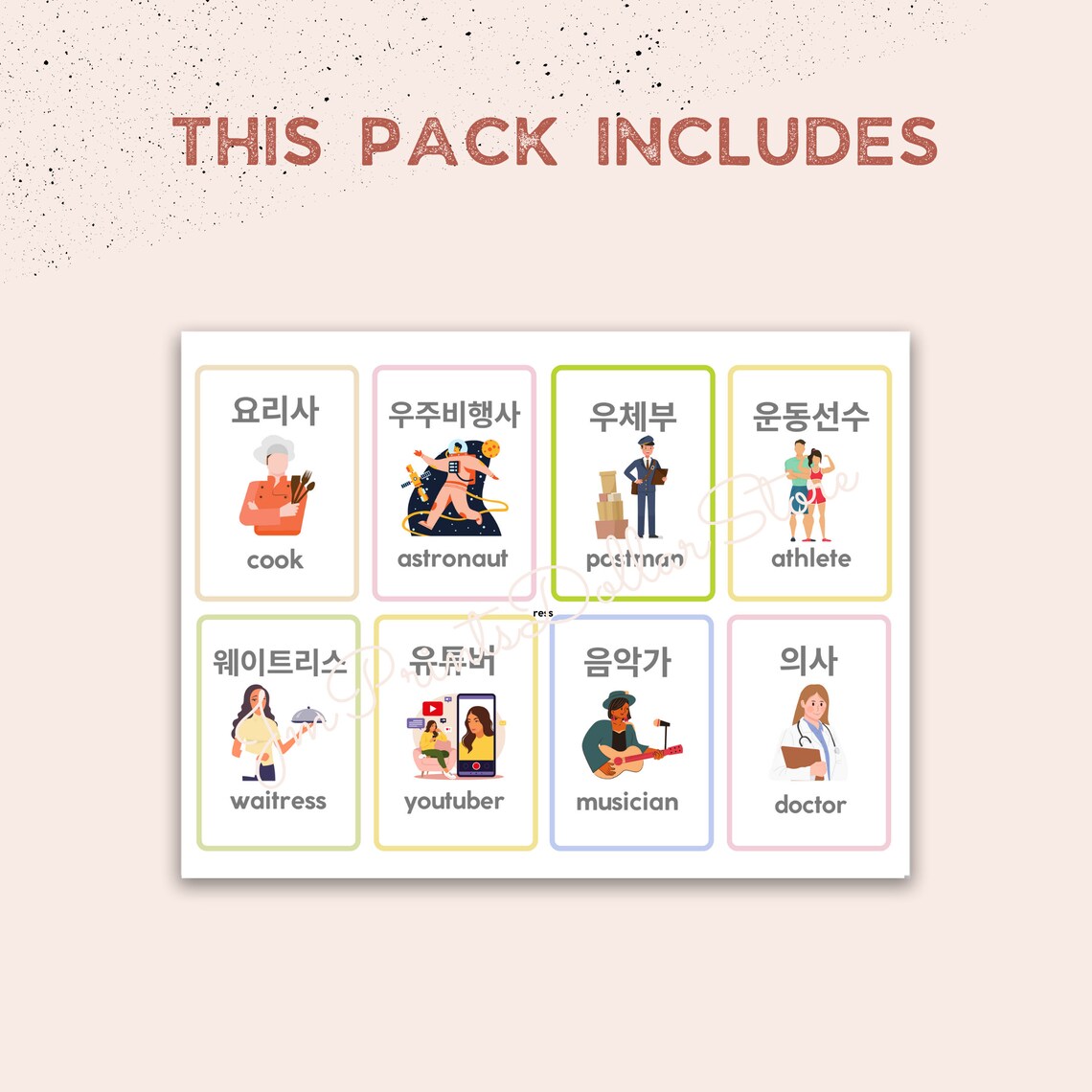 Korean Alphabet | Hangul | Printable | Korean Flash Cards | JOBS ...