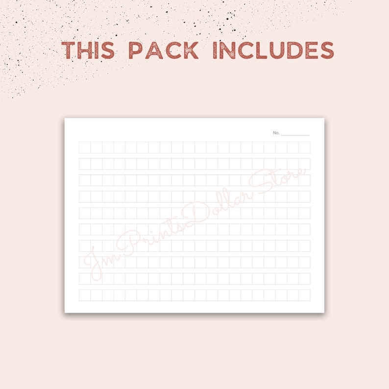 Korean Style Note | Printable | 원고지 | Wongoji | Squared Manuscript Paper | Writing Practice in ...