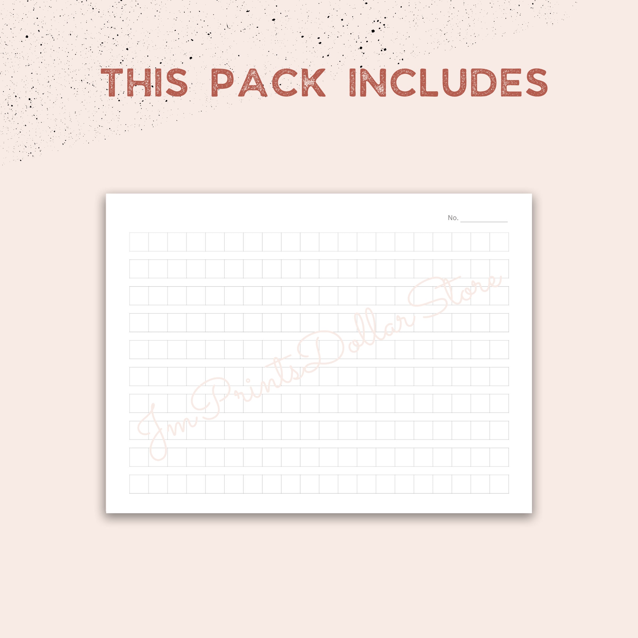 Korean Style Note | Printable | 원고지 | Wongoji | Squared Manuscript ...