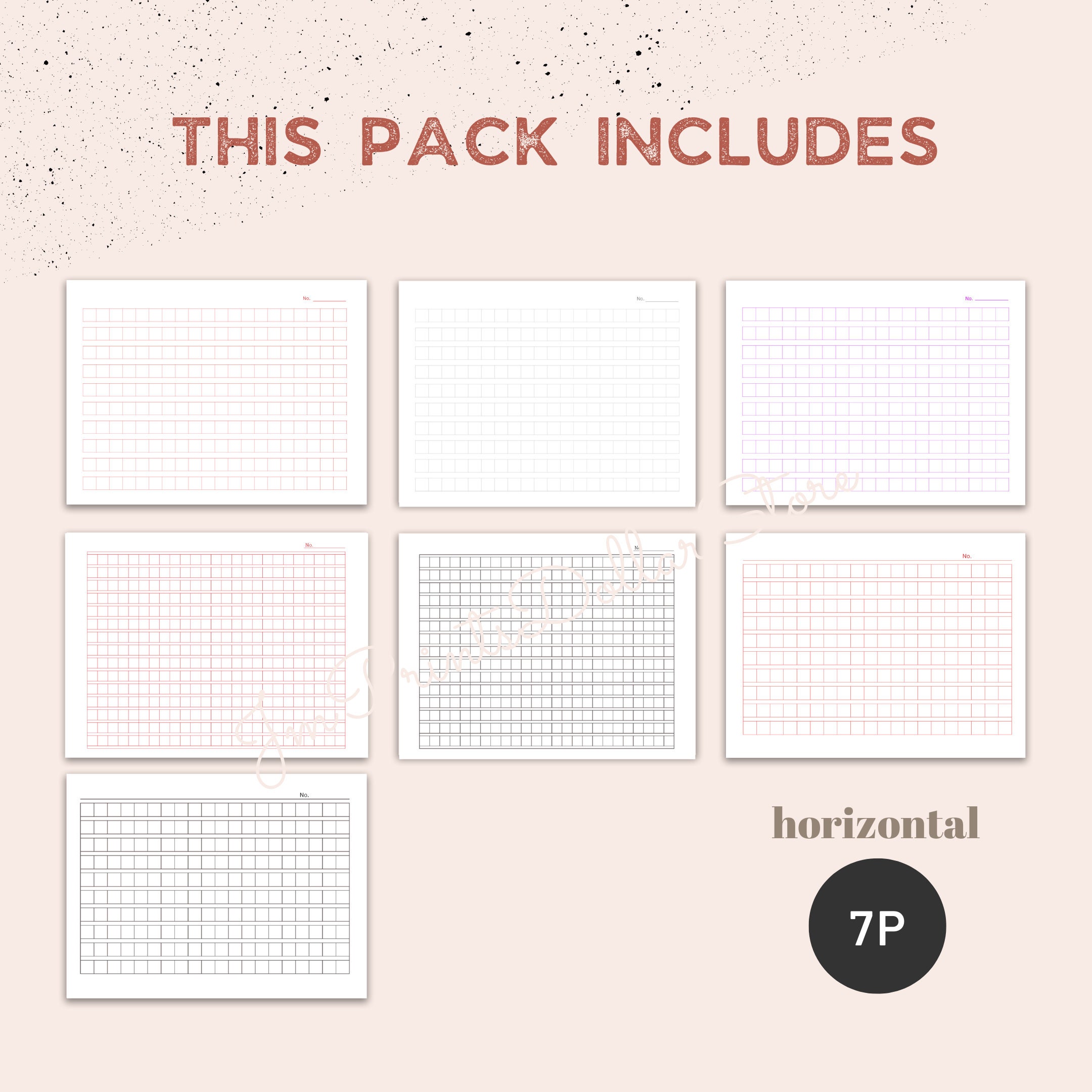 Korean Style Note | Printable | 원고지 | Wongoji | Squared Manuscript ...