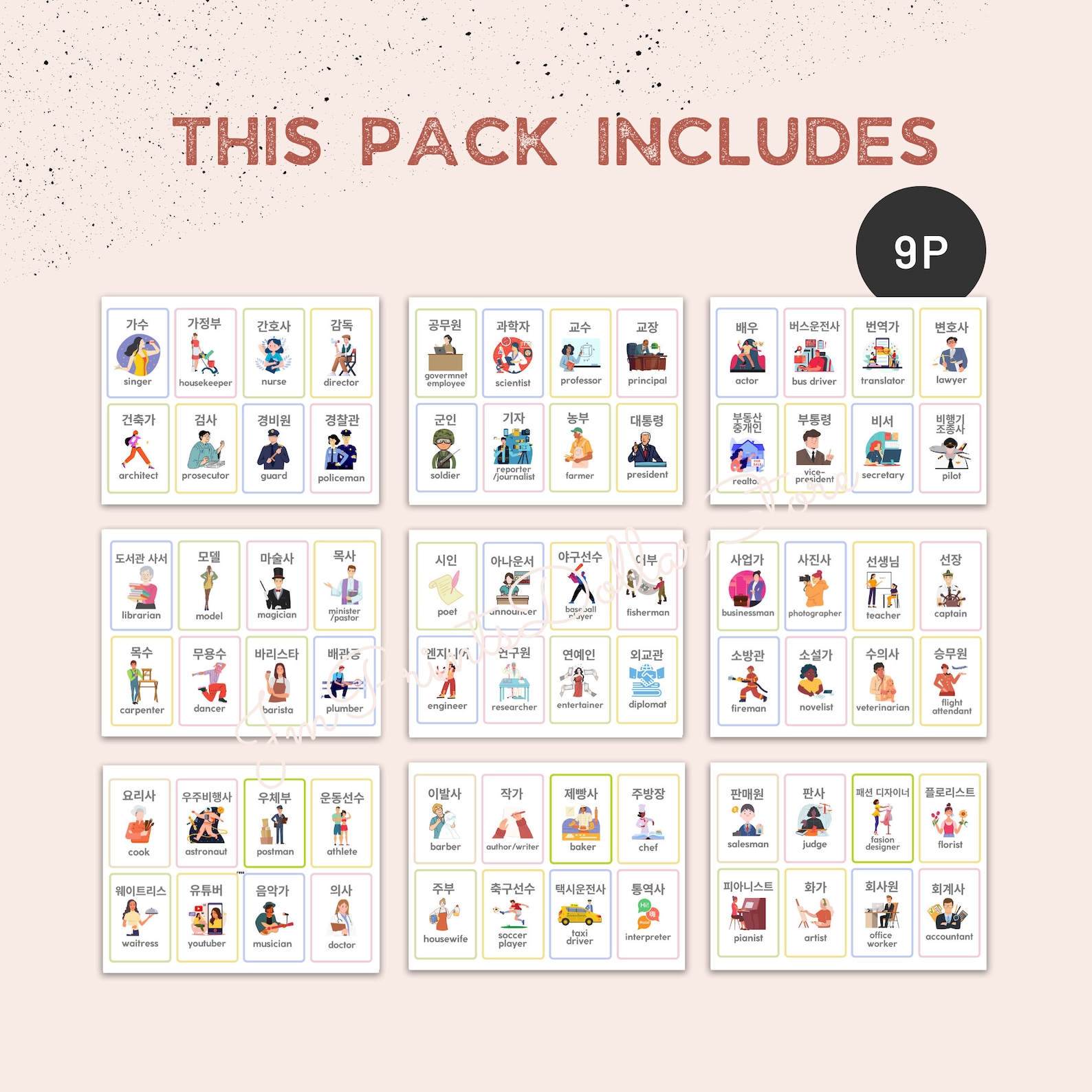 Korean Alphabet | Hangul | Printable | Korean Flash Cards | JOBS ...