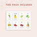 Korean Alphabet Hangul Printable Korean Flash Cards Vegetables and Fruits Learning Korean - Etsy