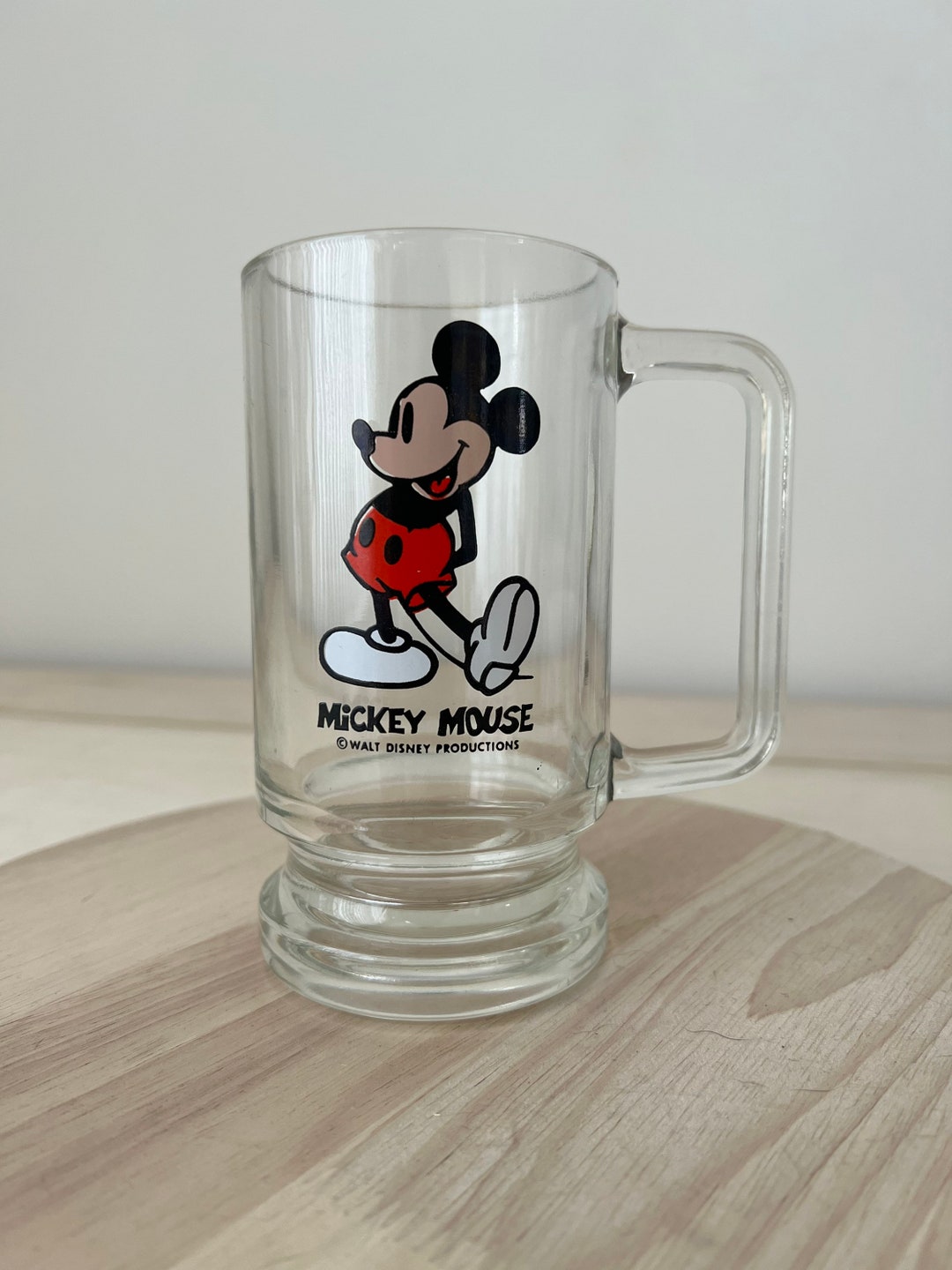Vintage Mickey Mouse Beer Glass Mug Walt Disney Productions VTG - Etsy
