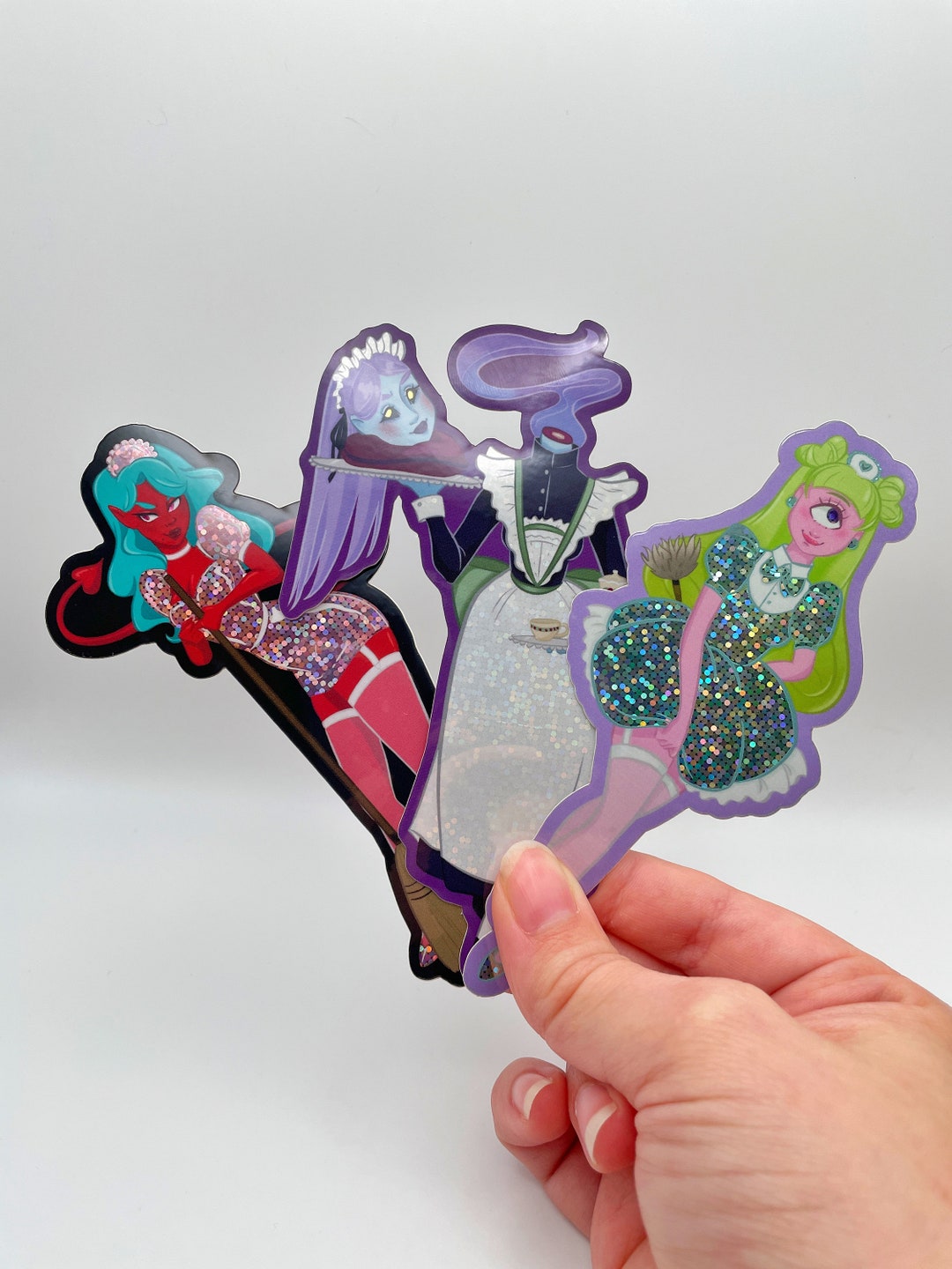 Monster Maids Glitter Sticker Set of 3 - Etsy