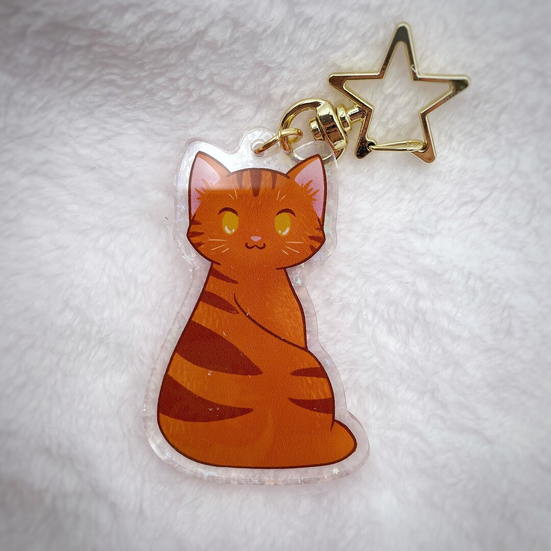 Orange Tabby Shorthaired Cat Acrylic Charm Keychain \\ Pet Breed Kawaii ...