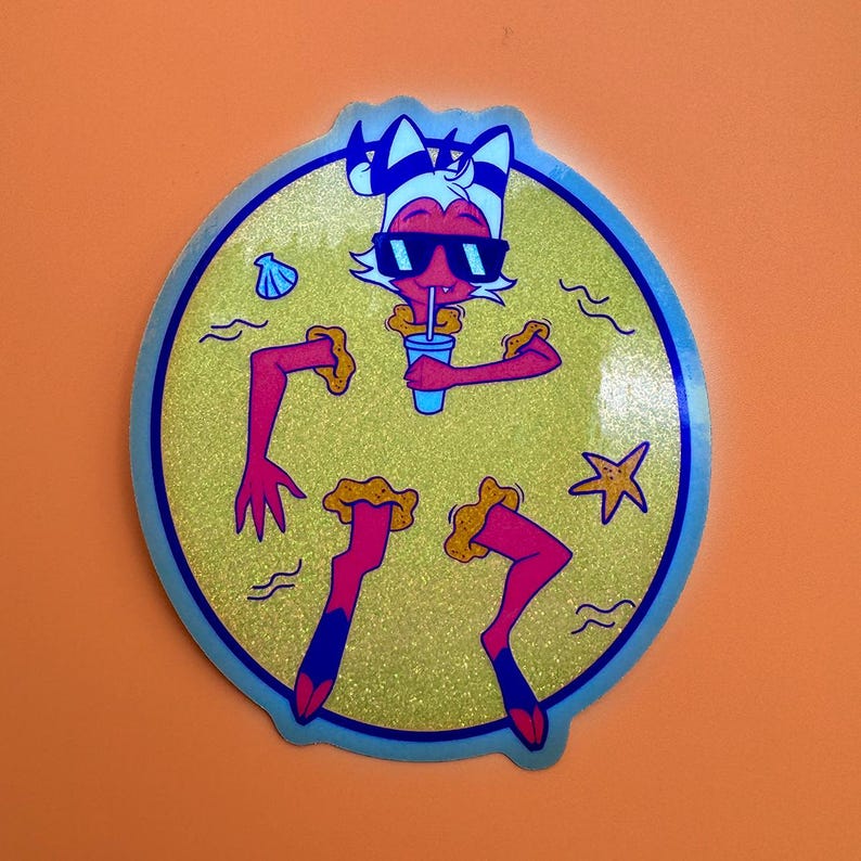 Helluva Boss Summer Stickers, Glitter Vinyl Decals - Etsy