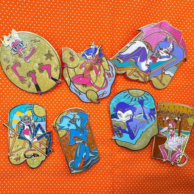 Helluva Summer!! Enamel Pins Helluva Boss Inspired Summertime Large ...