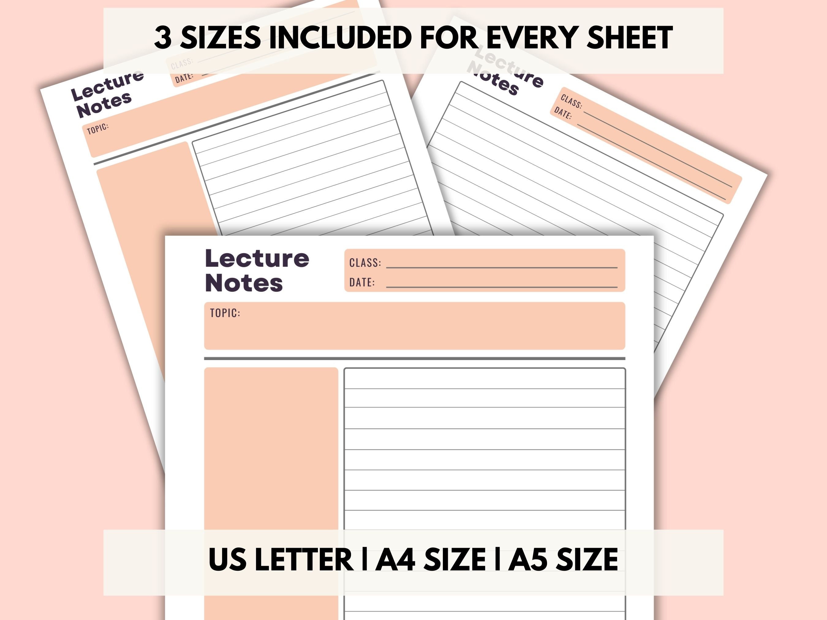 Printable Lecture Notes, Study Notes, Cornell Notes, Lecture Notes ...