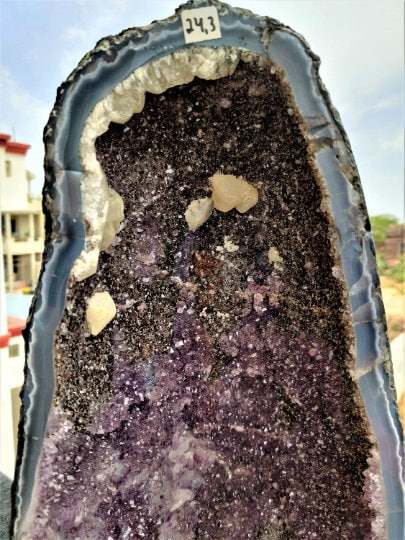 24.3kgs Huge Amethyst Crystal Geode Cave, Brazilian Cathedral Amethyst ...