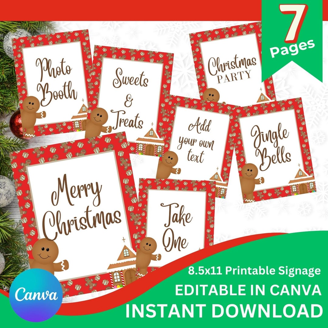 Christmas Printable Party Signage - Etsy