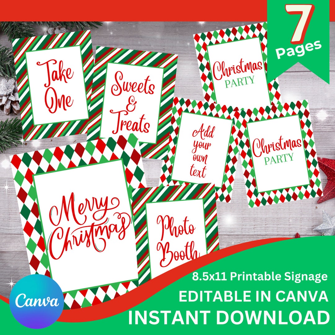 Christmas Printable Party Signage - Etsy