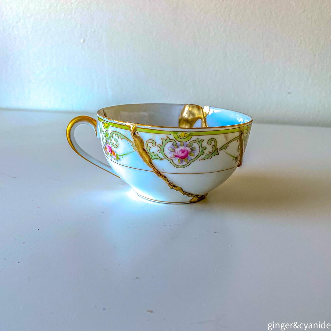 Kintsugi Porcelain Teacup Sculpture - Etsy