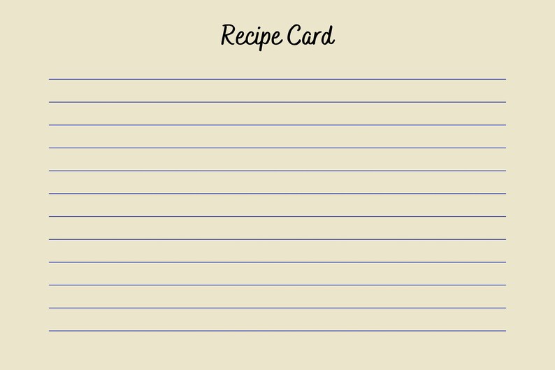 4x6 Recipe Cards Printable, Wildflower Printable Recipe Card, DIY ...