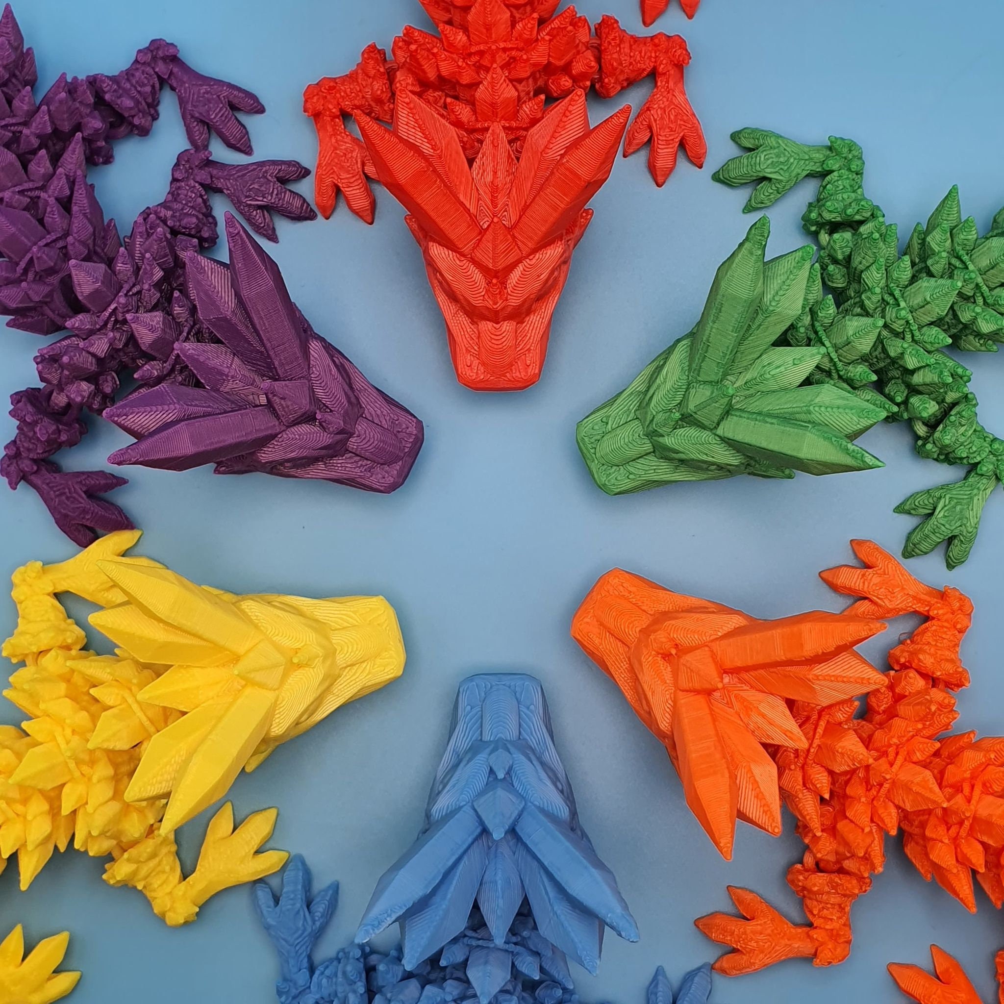 Articulated Crystal Dragon Fidget Dragon 3D Printed Dragon | Etsy UK