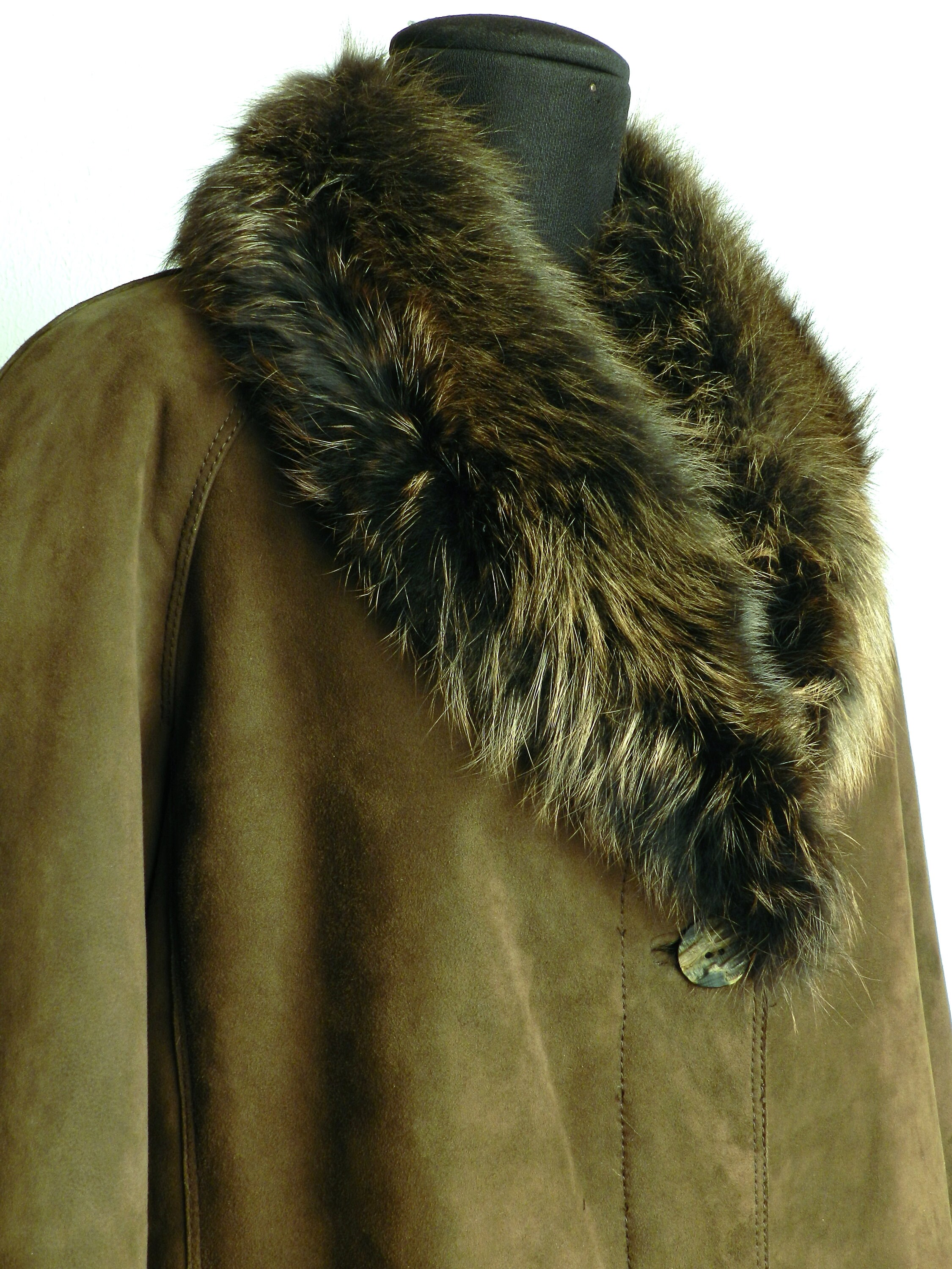 Leather Craft Fabrics Mens Genuine Shearling Sheepskin Duffle Coat Faux ...