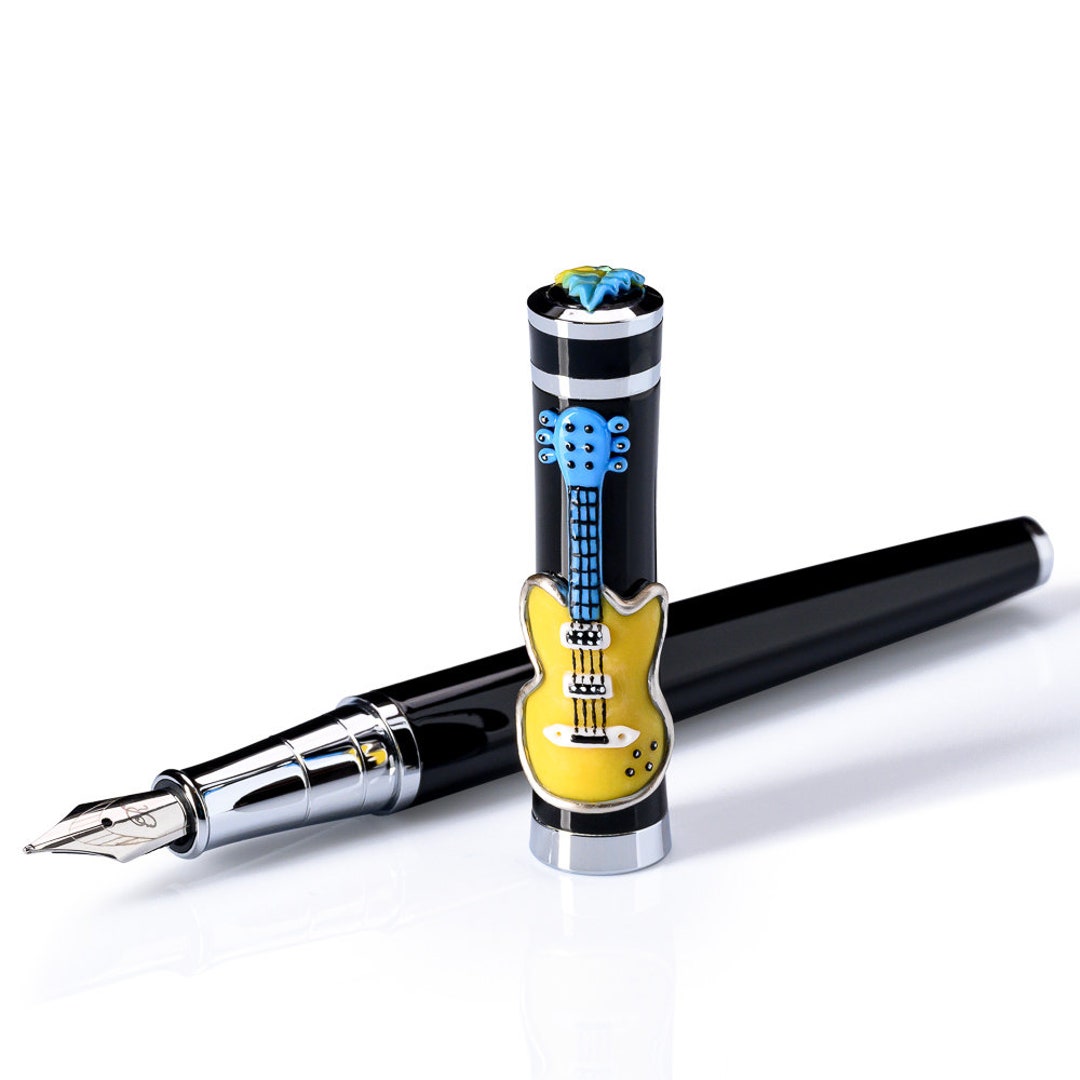 Handmade Guitar Fountain Pen, Roxi Smooth Nib, Personalized Gift - Etsy