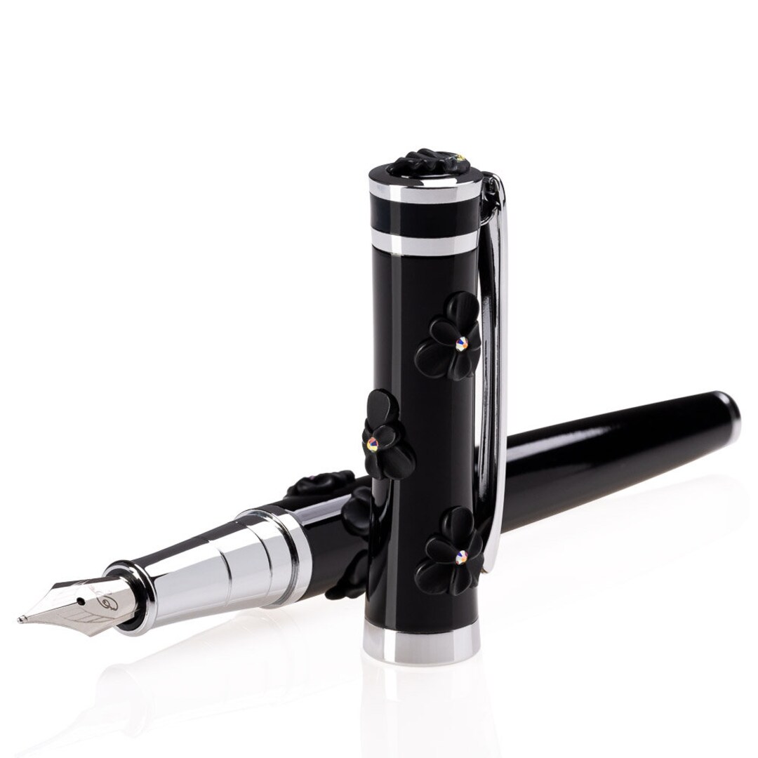 Fountain Pen Black Beauty Roxi Handmade Name Engraving, Personlized Pen ...