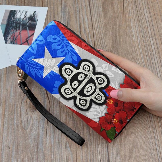 Sol Taino Puerto Rico Leather Wallet Long Wallet Leather - Etsy