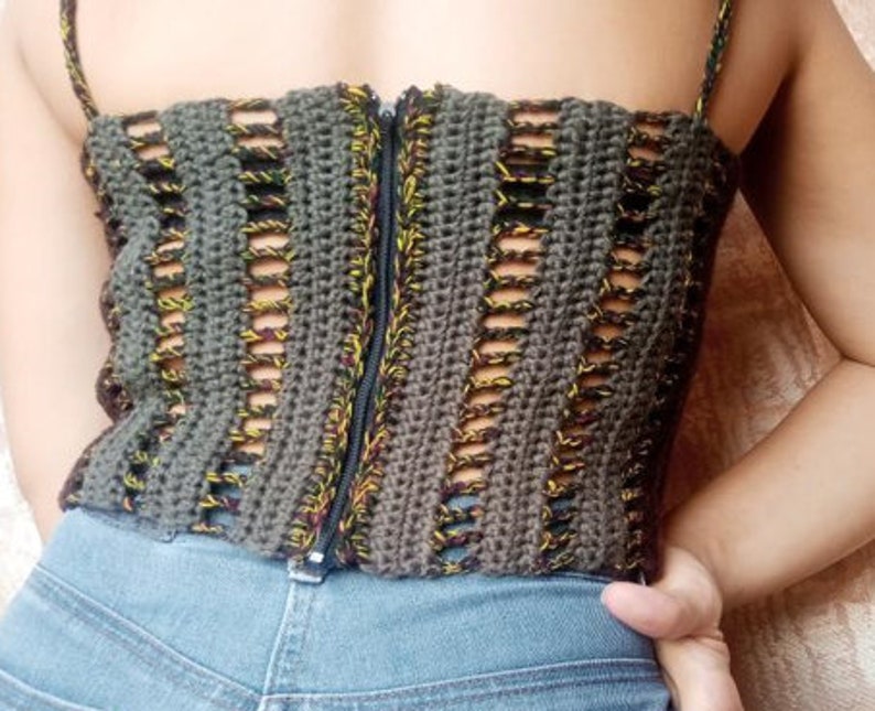Crochet Top Pattern for Beginner Crochet Crop Top With Lace up Back Top ...