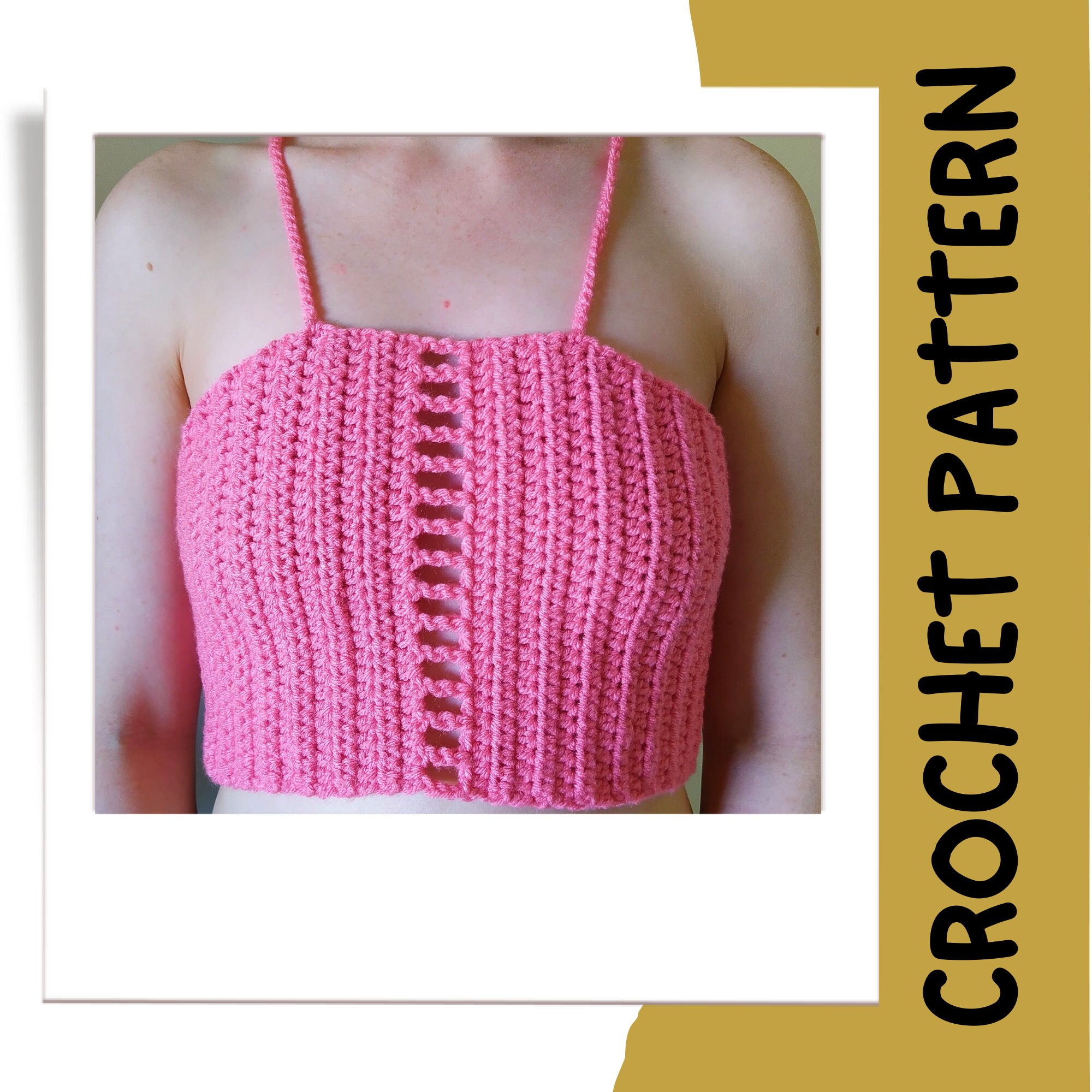 Crochet Top Pattern for Beginner Crochet Crop Top With Lace up Back Top ...