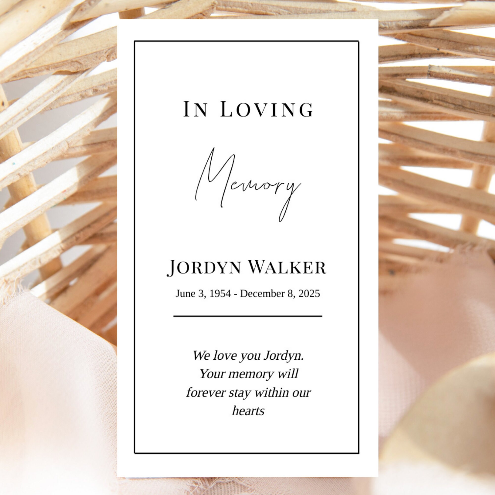 Editable Funeral Favor Tag Template, Funeral Keepsake, Funeral Favors ...