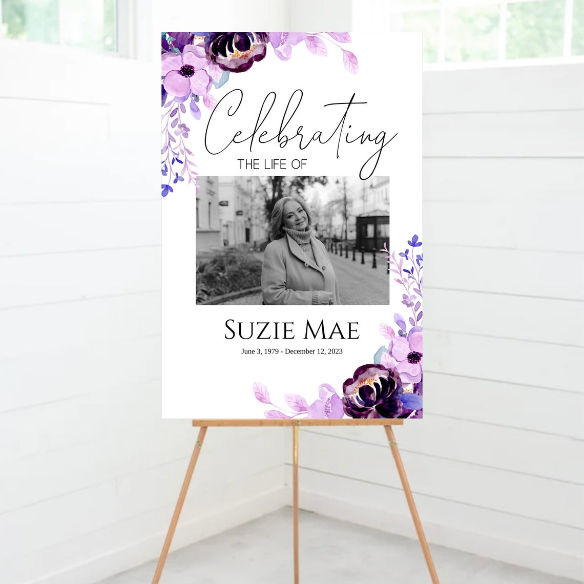 Editable Funeral Welcome Sign, Funeral Welcome Poster, Large Funeral ...