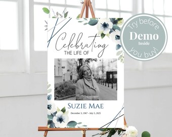 DIY Memorial Poster 18x24 Funeral Poster - Etsy