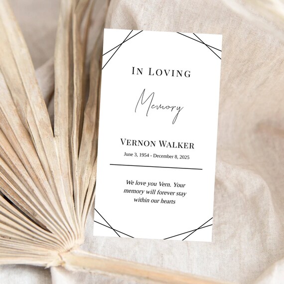 Editable Funeral Favor Tag Template Funeral Keepsake Funeral | Etsy