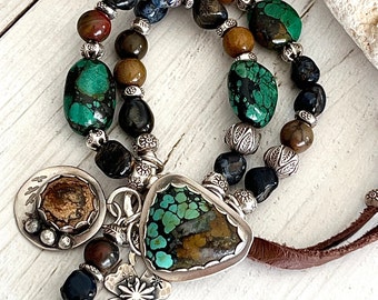 Genuine Turquoise Bracelet, RARE White Water Turquoise, Artisan ...