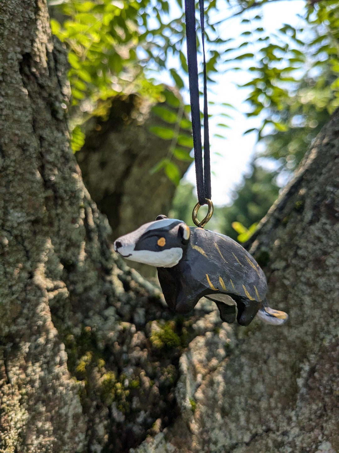Handmade Magical Badger Ornament- Painted Clay Figurine - Etsy