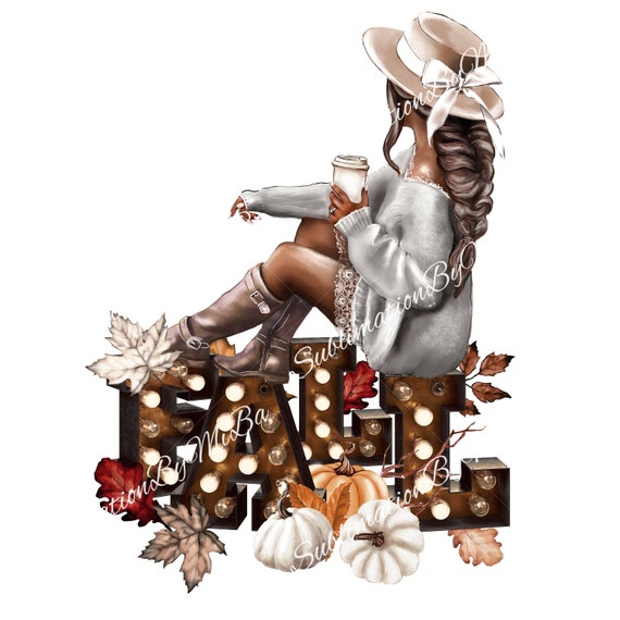 Fall Fashion Girl Sublimation Design for Her Fall Design - Etsy