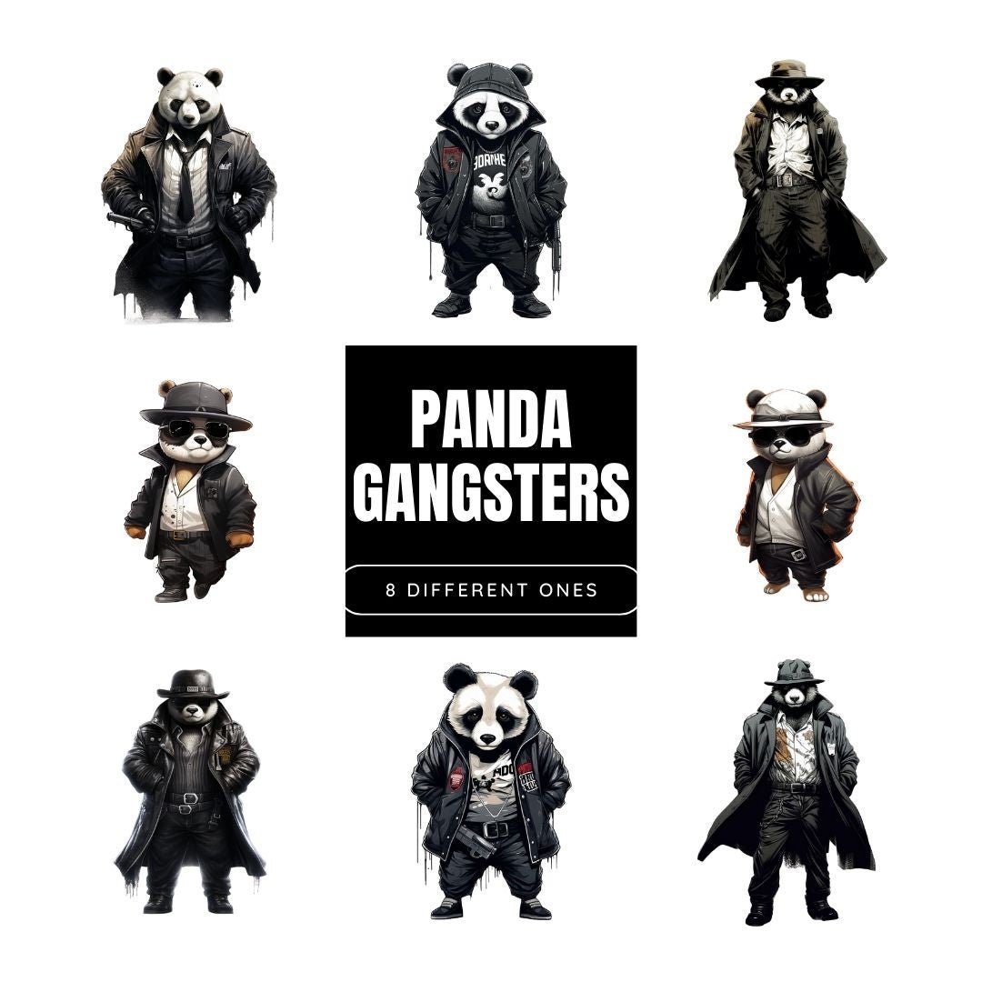 Gangster Panda: Urban Sublimation Clipart Bundle Stylish - Etsy