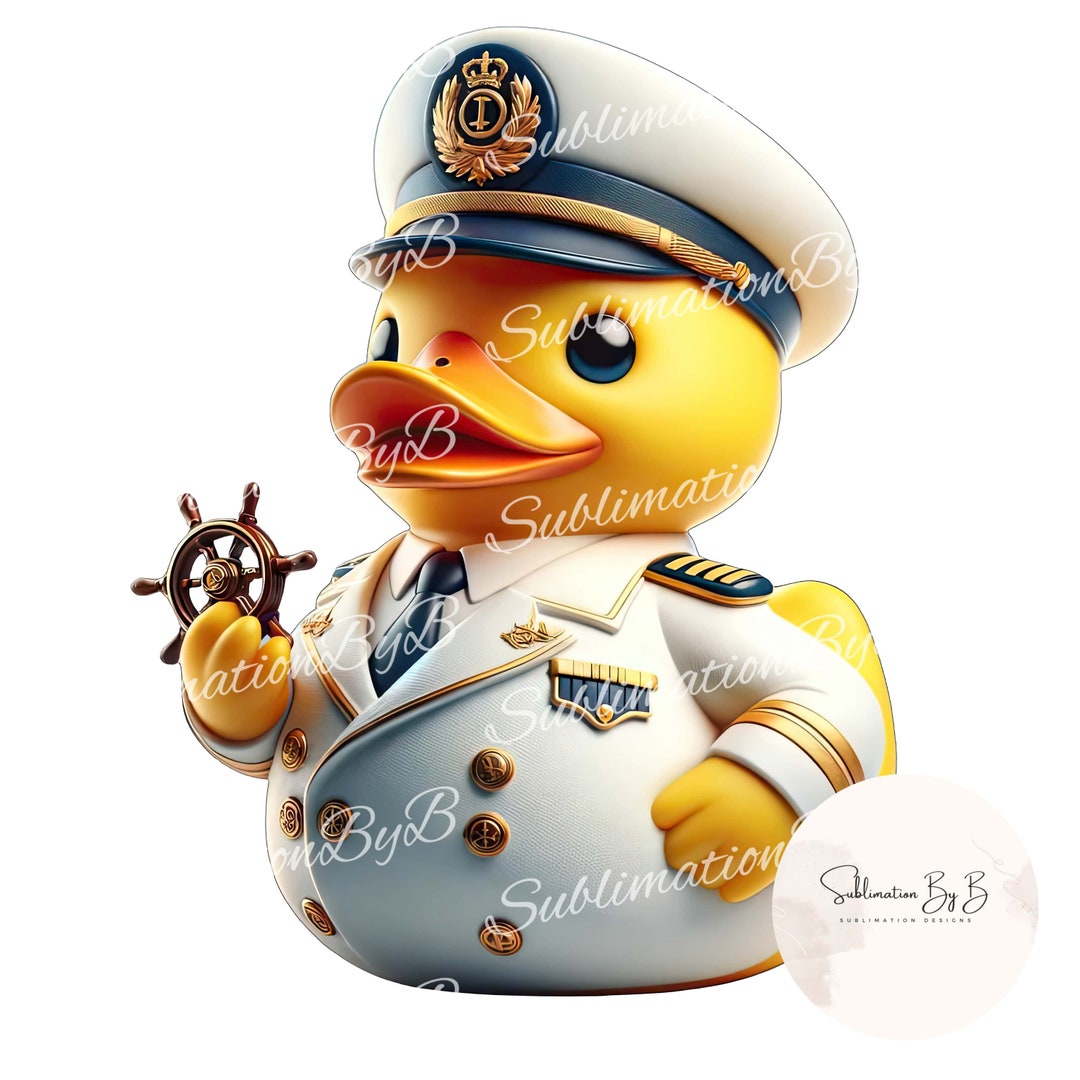 Captain's Duck Sublimation Design Nautical Duck Captain Artwork for ...