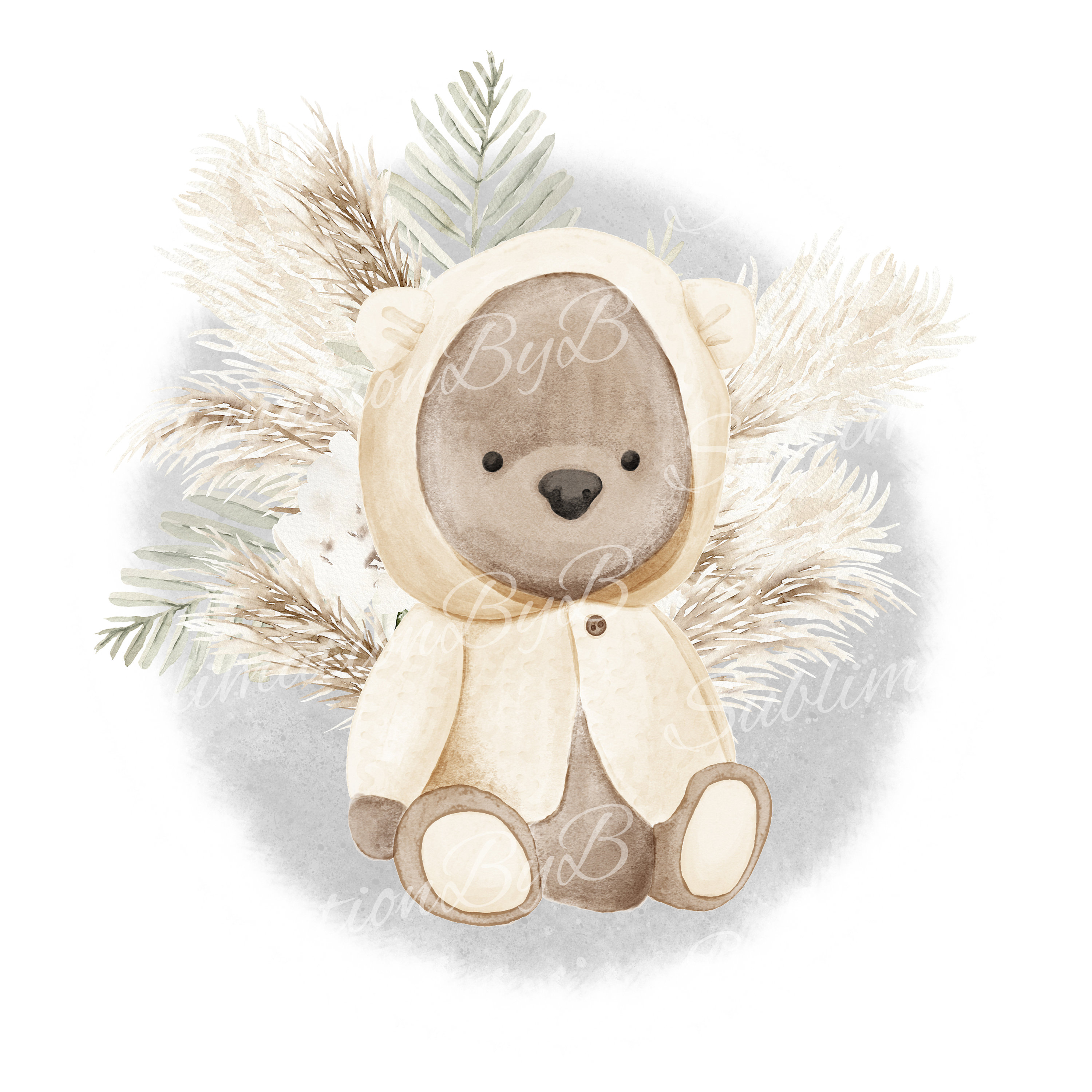 Baby Bear Sublimation Design PNG Boho Pampas Toddler - Etsy