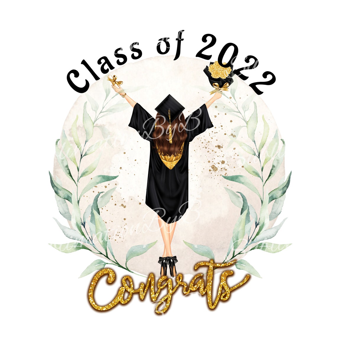 Graduation Sublimation Design PNG Greenery Graduate - Etsy