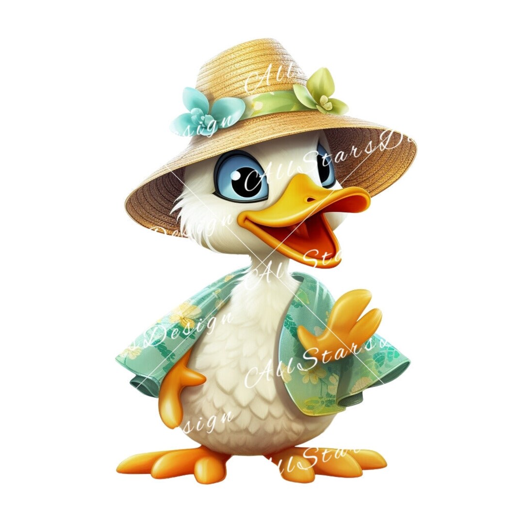 Quack-tastic Paradise: Lady Duck Caribbean Style Sublimation Design - Etsy