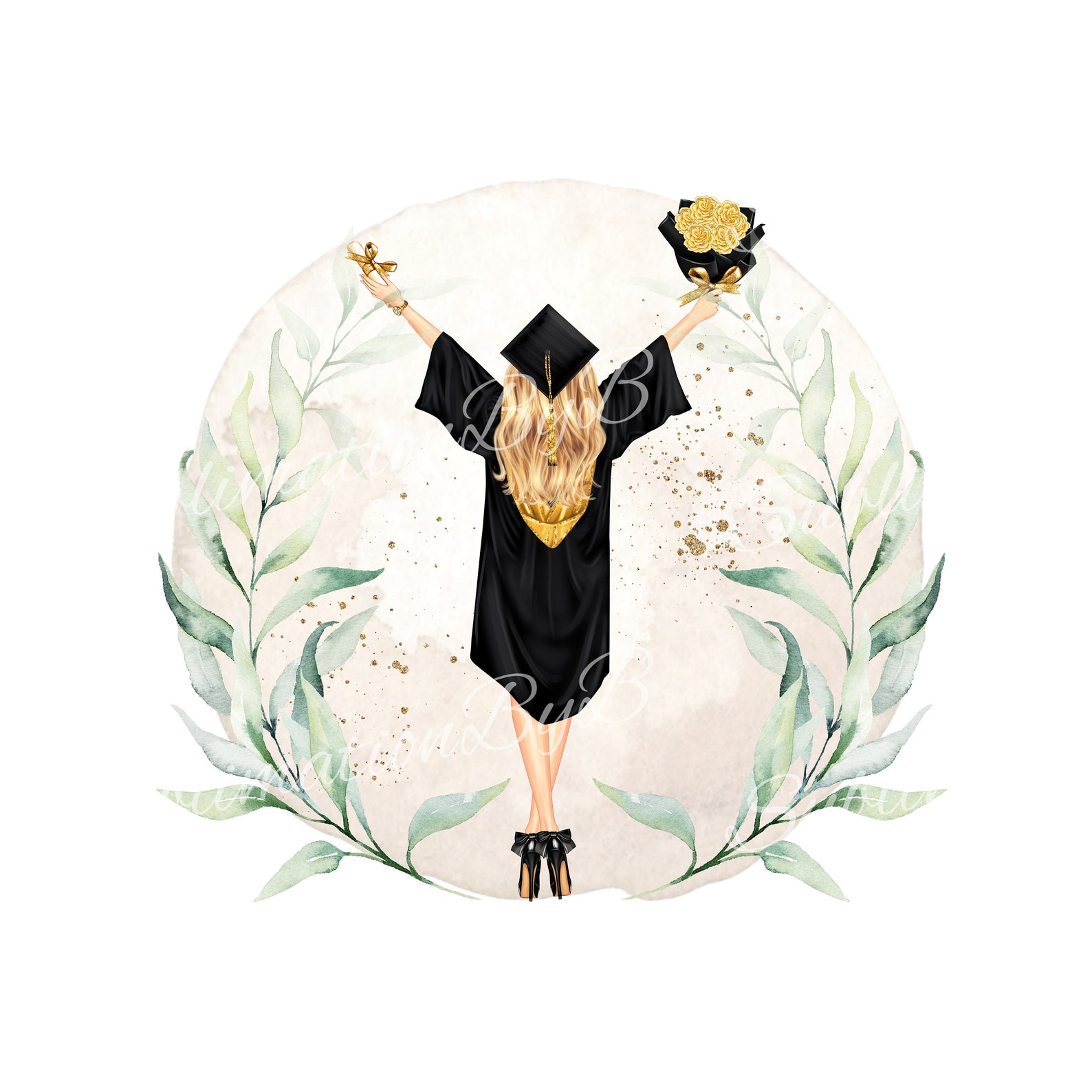 Graduation Sublimation Design PNG Greenery Graduate - Etsy