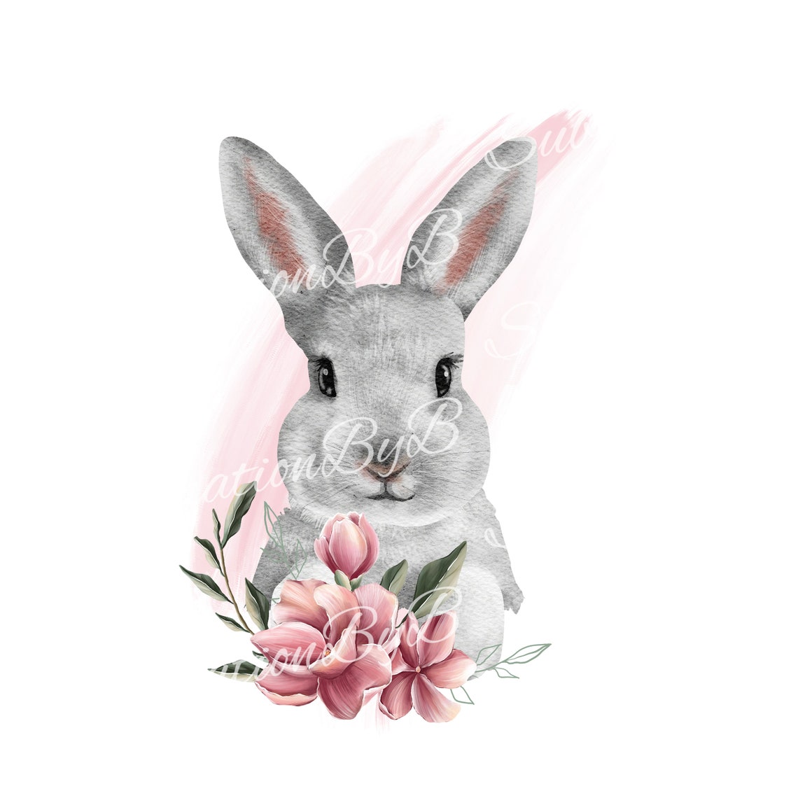 Easter Bunny Magnolia Sublimation Design PNG Toddler - Etsy